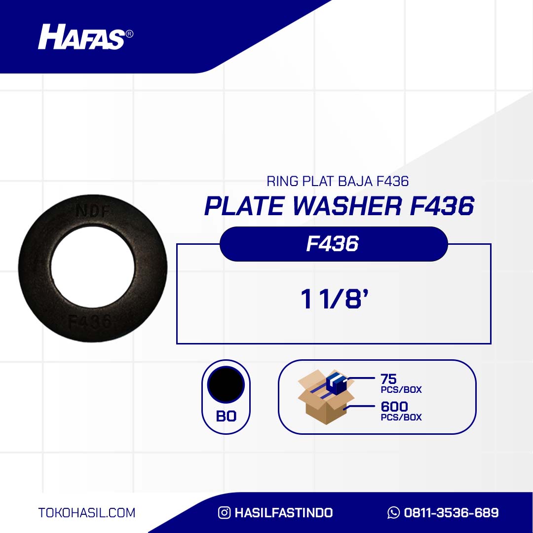 F436 BLACK BURNISHED RING PLATE 1 1/8' - Hafas