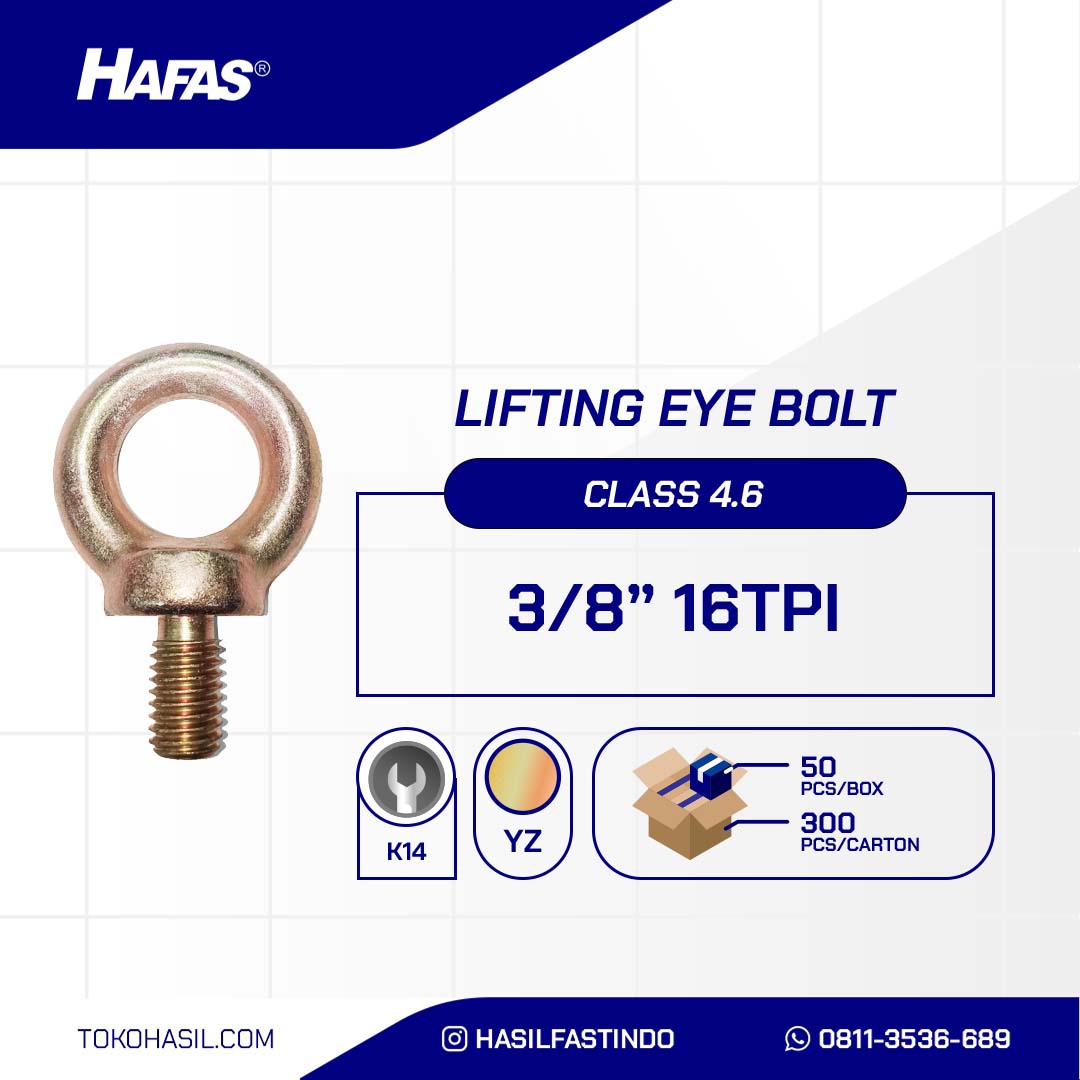 LIFTING EYE BOLT UCP KUNING 3/8" 16TPI - Hafas