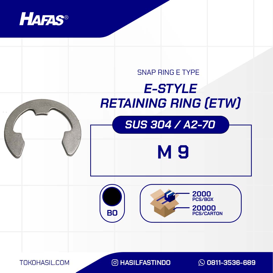 SNAP RING TYPE [E] SUS 304 M09 - Hafas